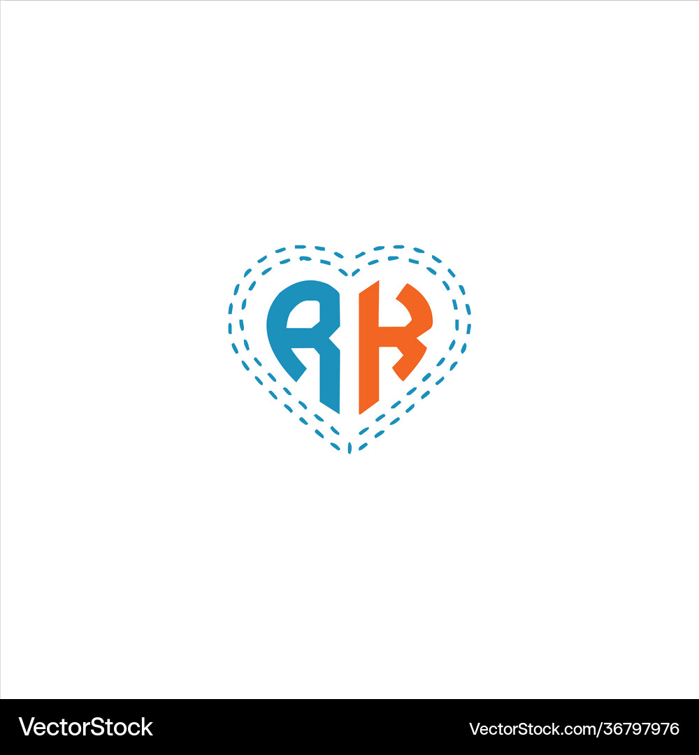 R k letter logo design on black color background Vector Image