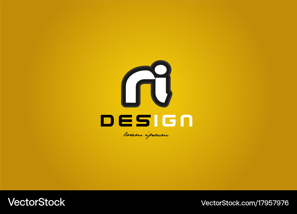 Ri r i alphabet letter combination digit white Vector Image