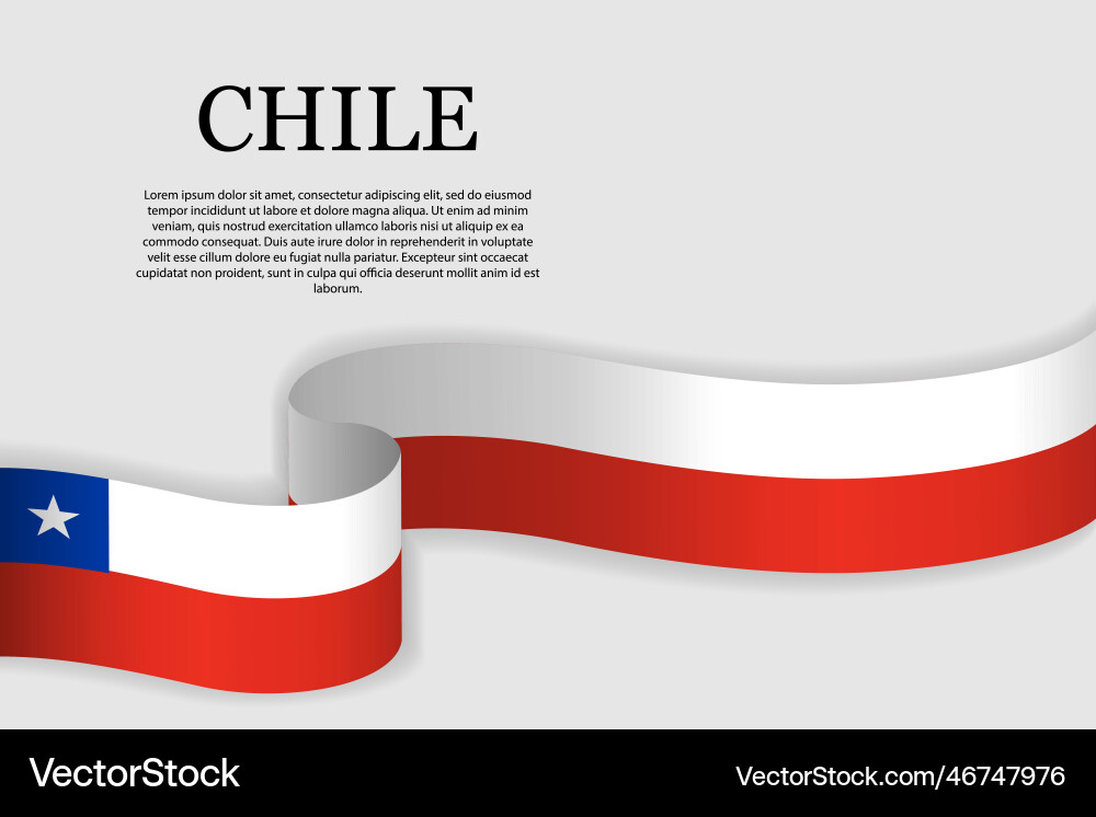 Ribbon flag of chile Royalty Free Vector Image