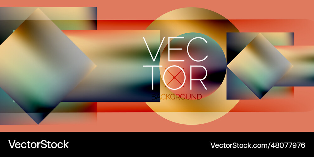 Squares and circles design fluid color gradients Vector Image