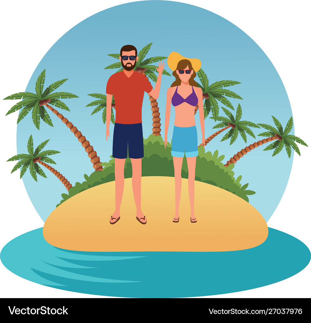 Summer vacation cartoon Royalty Free Vector Image