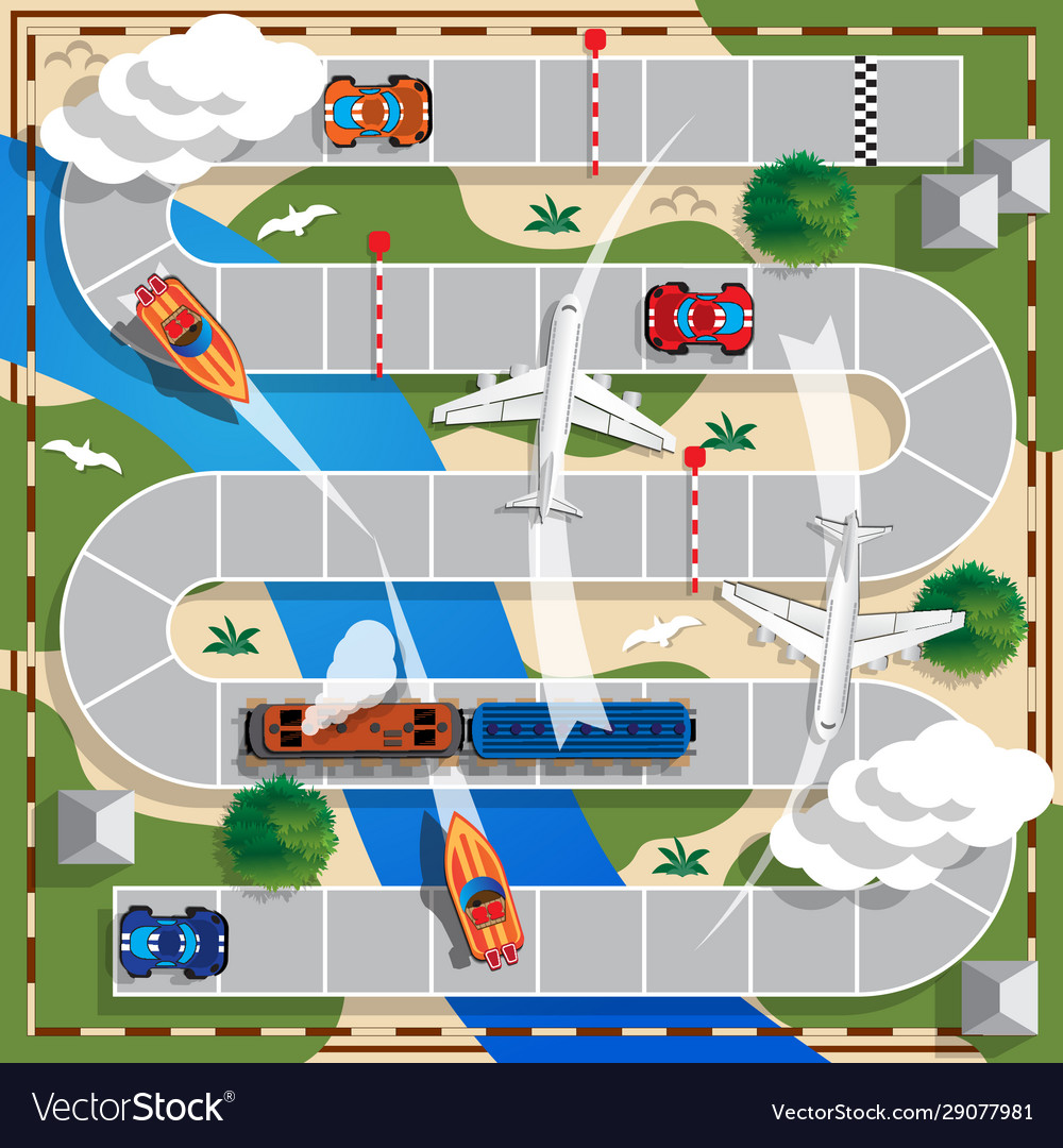 A board game about journey Royalty Free Vector Image