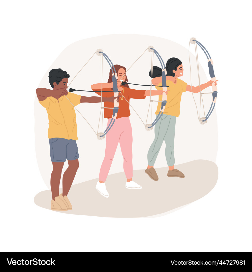 Archery club isolated cartoon Royalty Free Vector Image