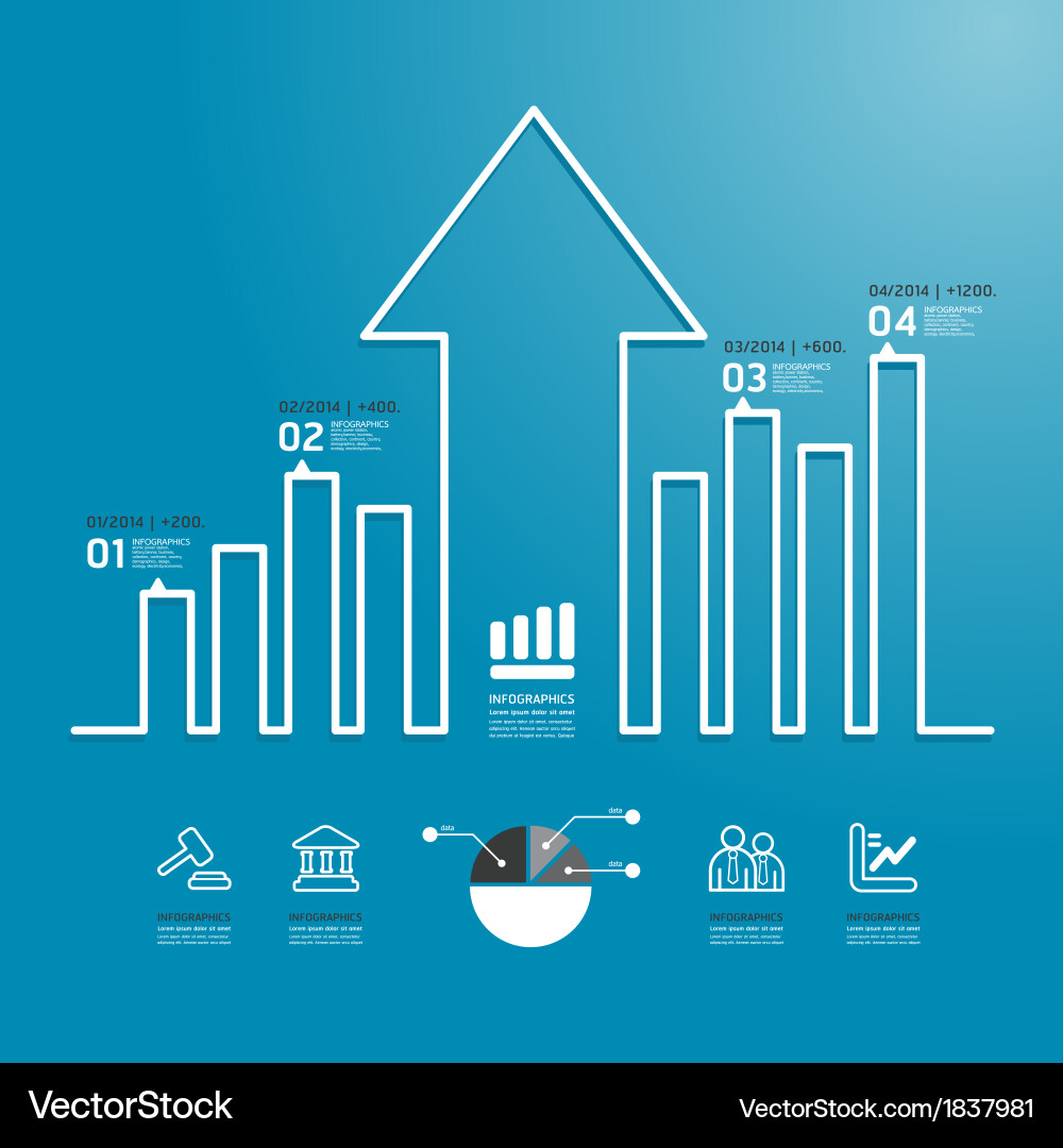 Arrow business diagram line style Royalty Free Vector Image