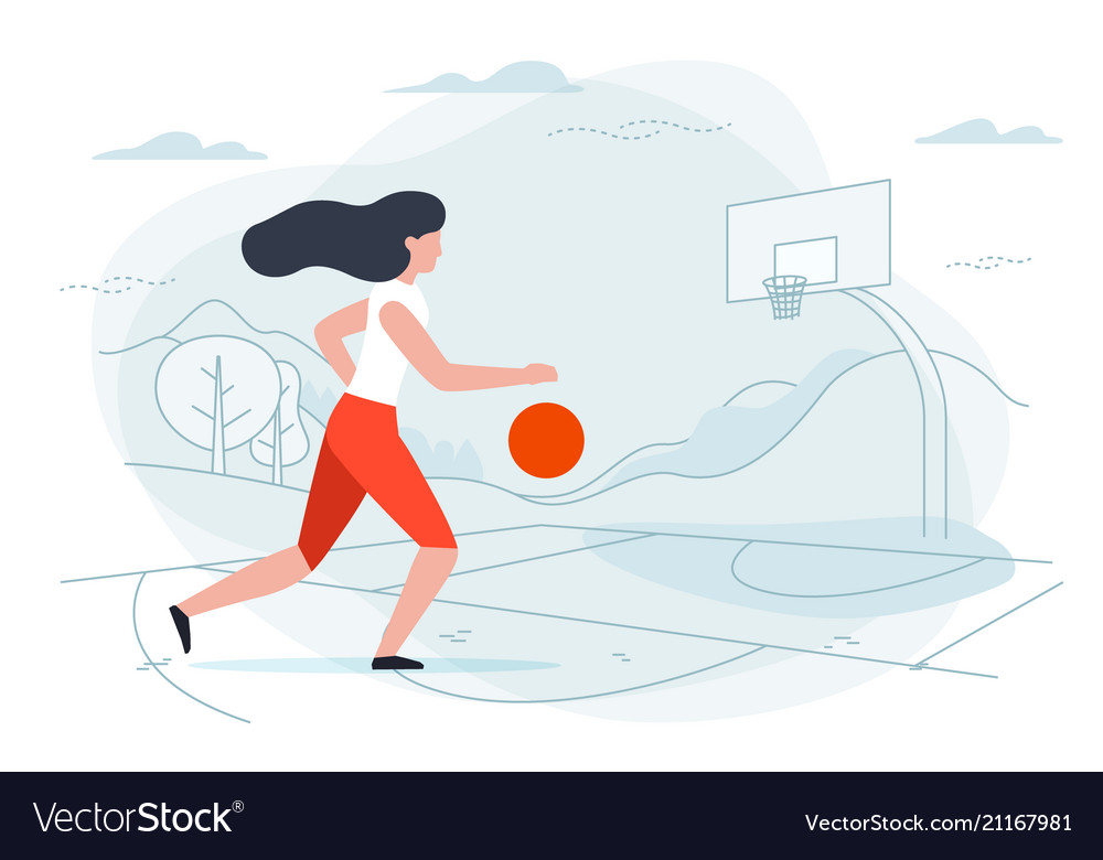 Basketball girl player Royalty Free Vector Image