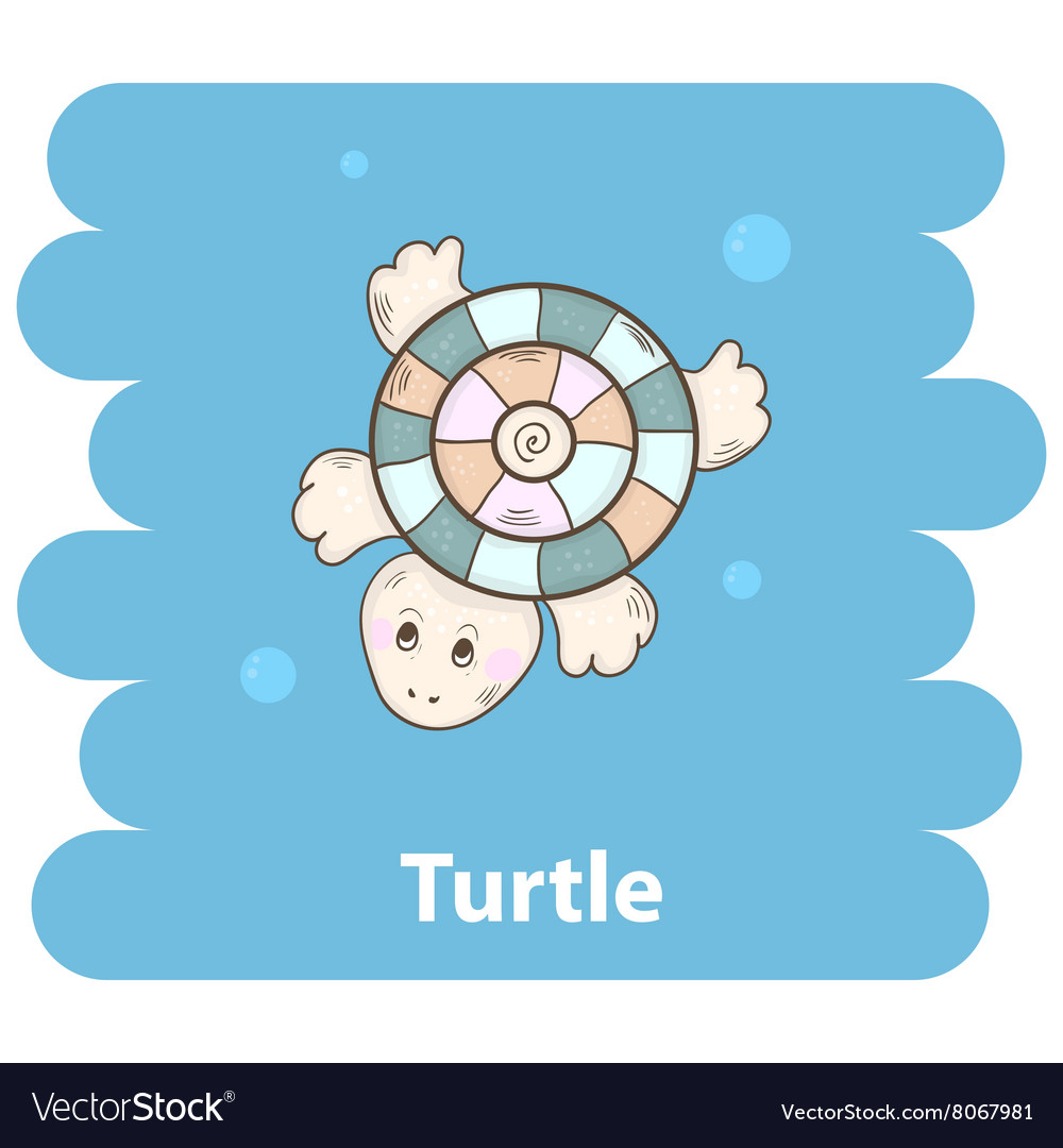 Cartoon cute turtle Royalty Free Vector Image - VectorStock