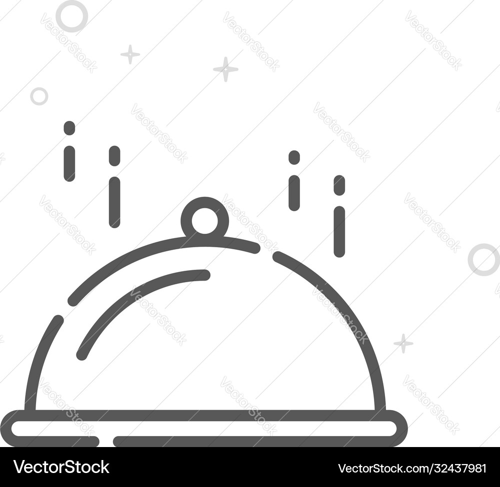 Christmas dinner festive table line icon symbol Vector Image