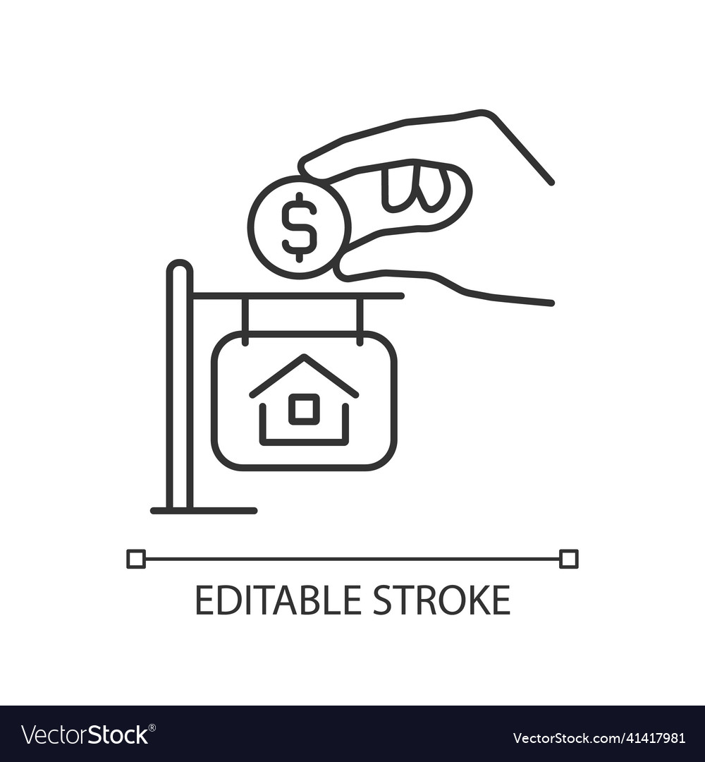 Down payment linear icon Royalty Free Vector Image