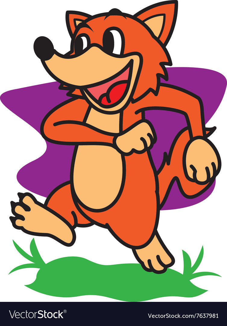 Fox walking Royalty Free Vector Image - VectorStock