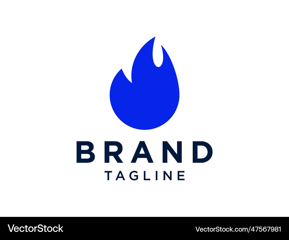 Hot icon fire symbol with blue sticker label Vector Image