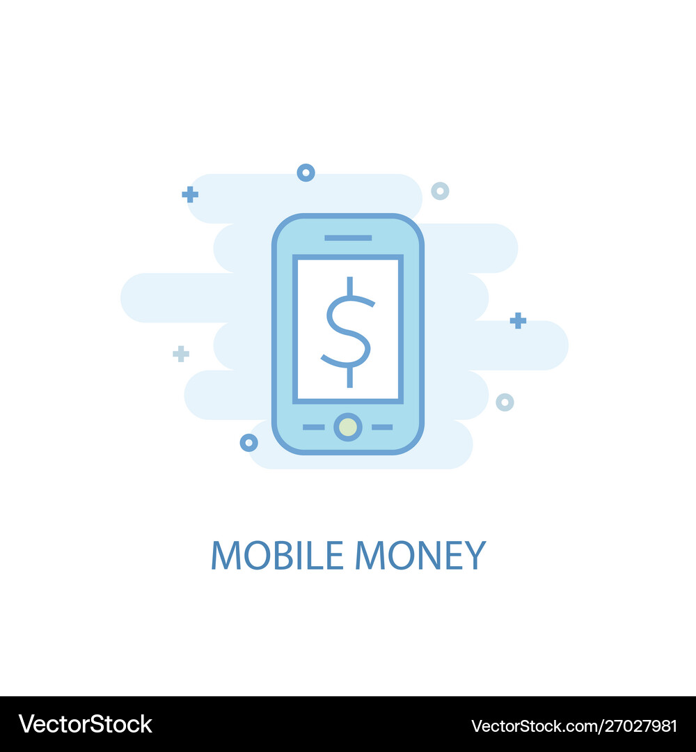 Mobile money line concept simple line icon Vector Image