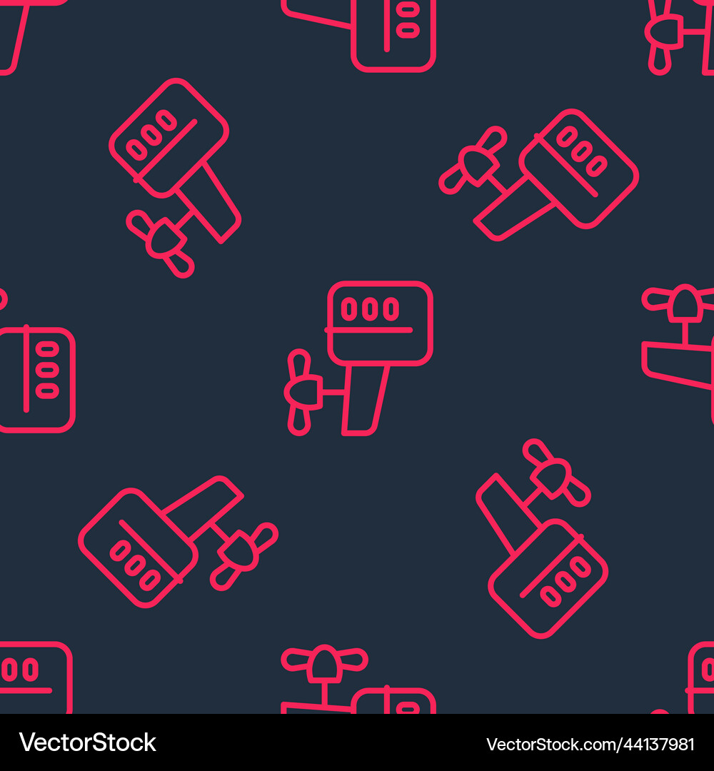 Red line outboard boat motor icon isolated Vector Image