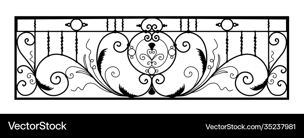 Sketch forged metal elements with antique Vector Image