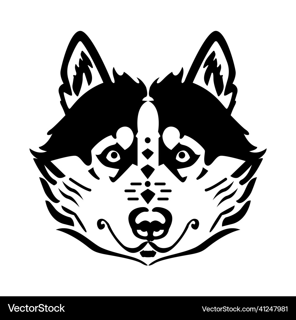 Stylized husky head chinese zodiac sign Royalty Free Vector