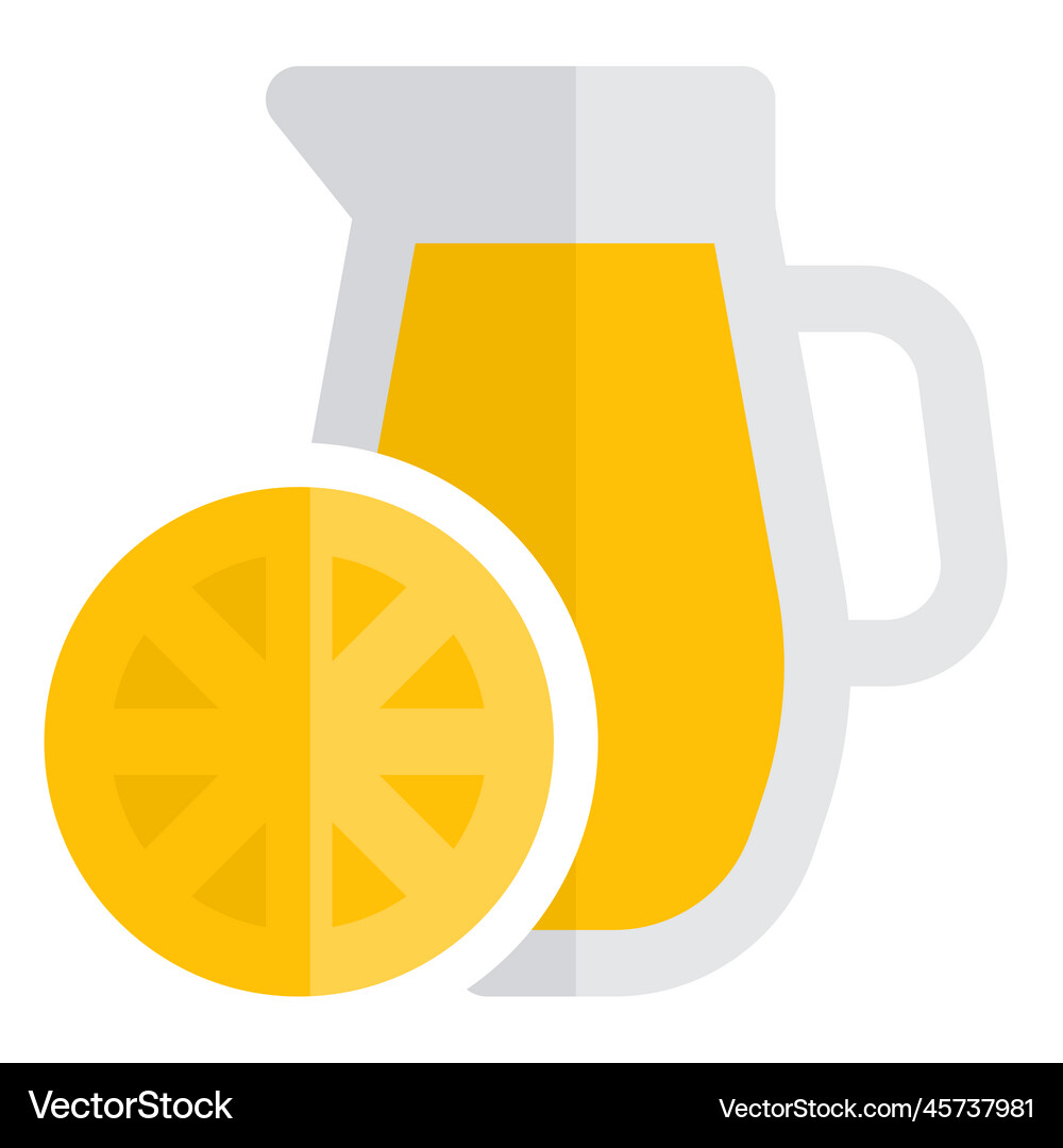 Tasty lemon juice in handheld jug Royalty Free Vector Image