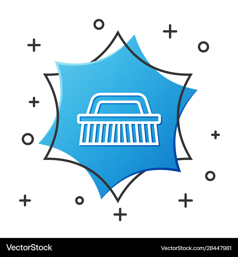 White line brush for cleaning icon isolated Vector Image