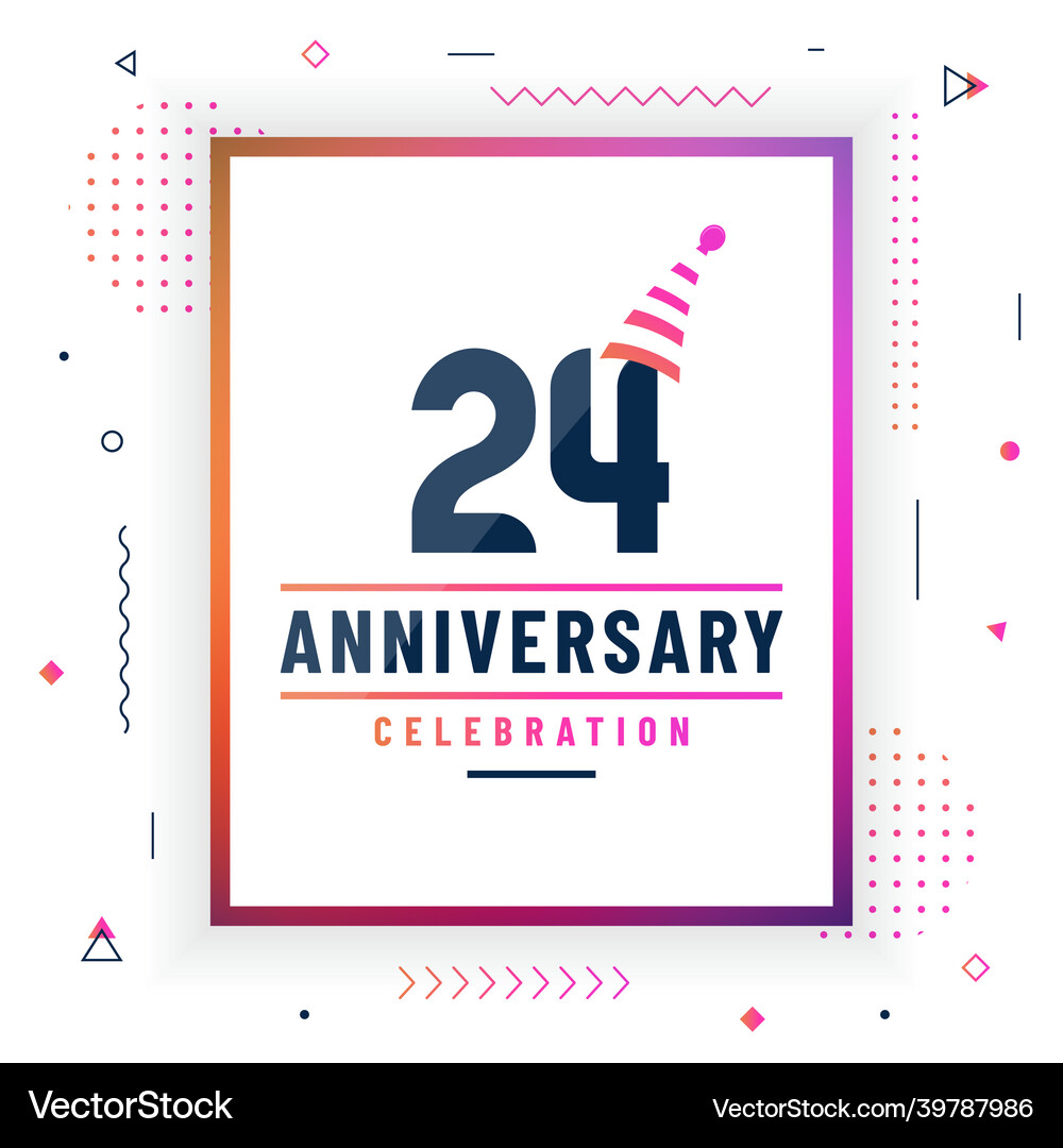 24 years anniversary greetings card Royalty Free Vector