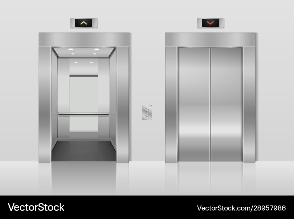 3d realistic blank empty open and closed Vector Image