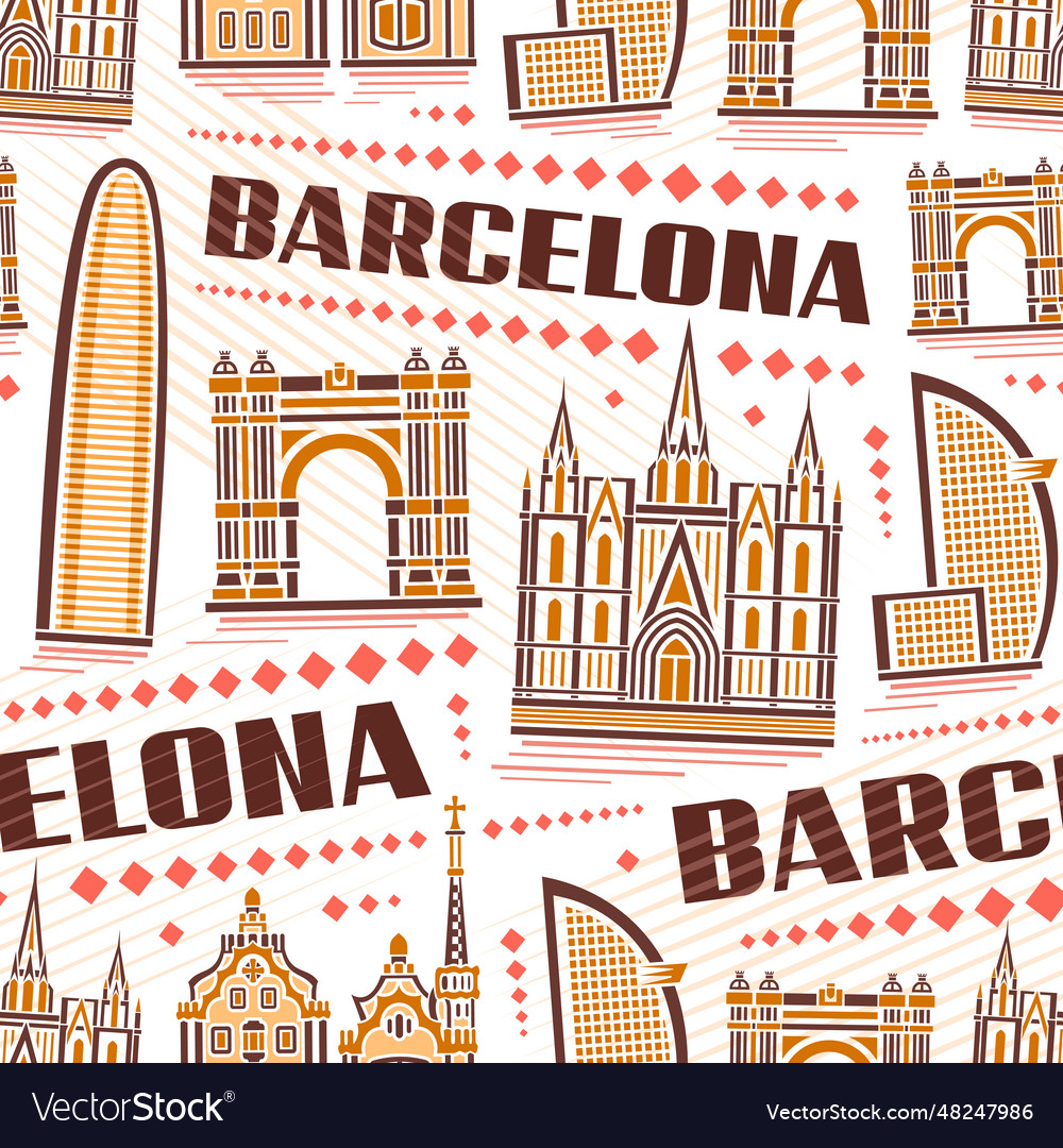 Barcelona seamless pattern Royalty Free Vector Image