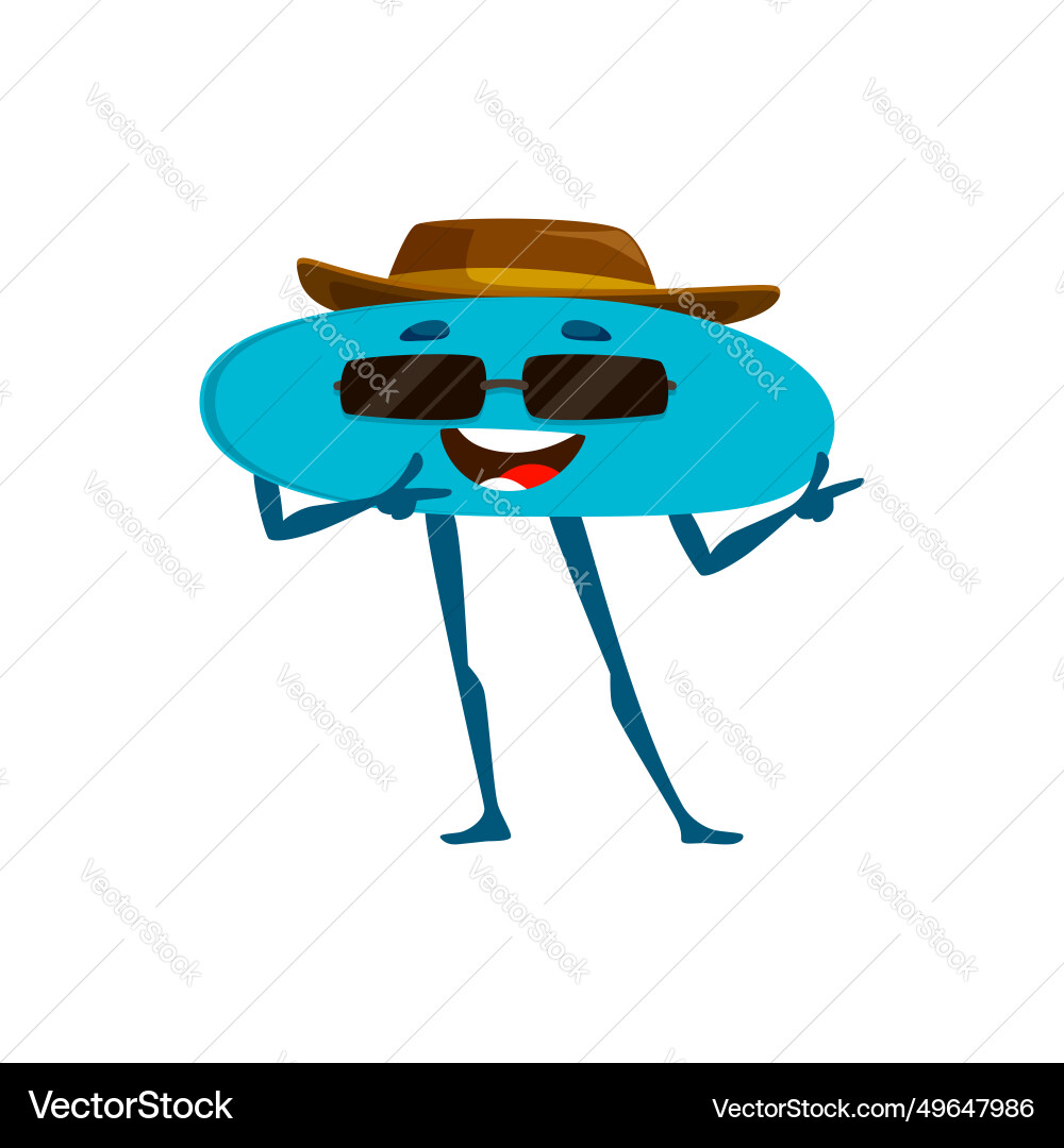 Cartoon funny minus math number character in hat Vector Image