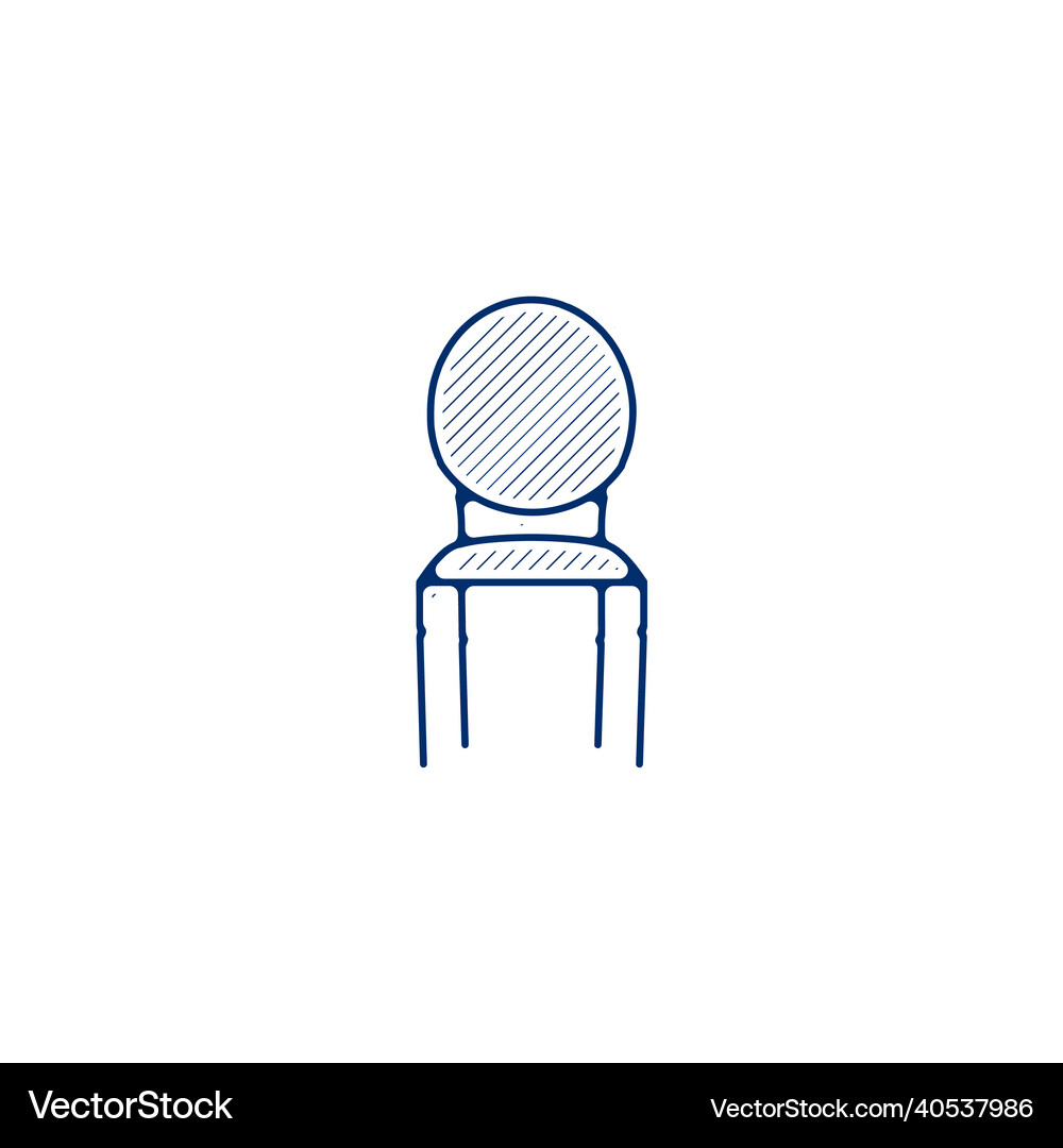 Chair line icon linear hand drawn pen style Vector Image