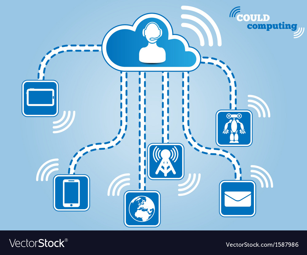 Cloud computing connections Royalty Free Vector Image