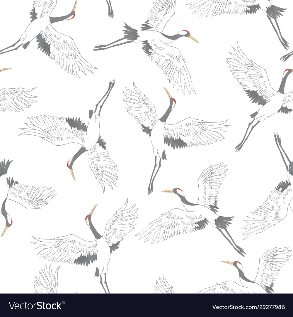 Crane pattern Royalty Free Vector Image - VectorStock
