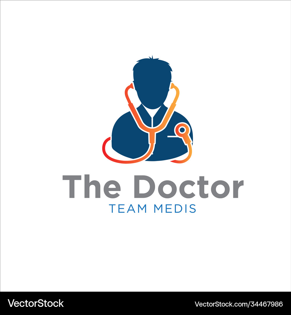 Doctor logo designs with stethoscope logo designs Vector Image