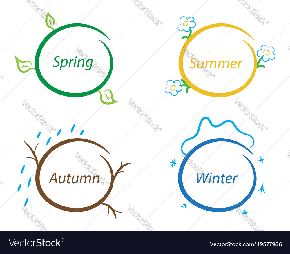 Fun note frames nature seasons set design elements