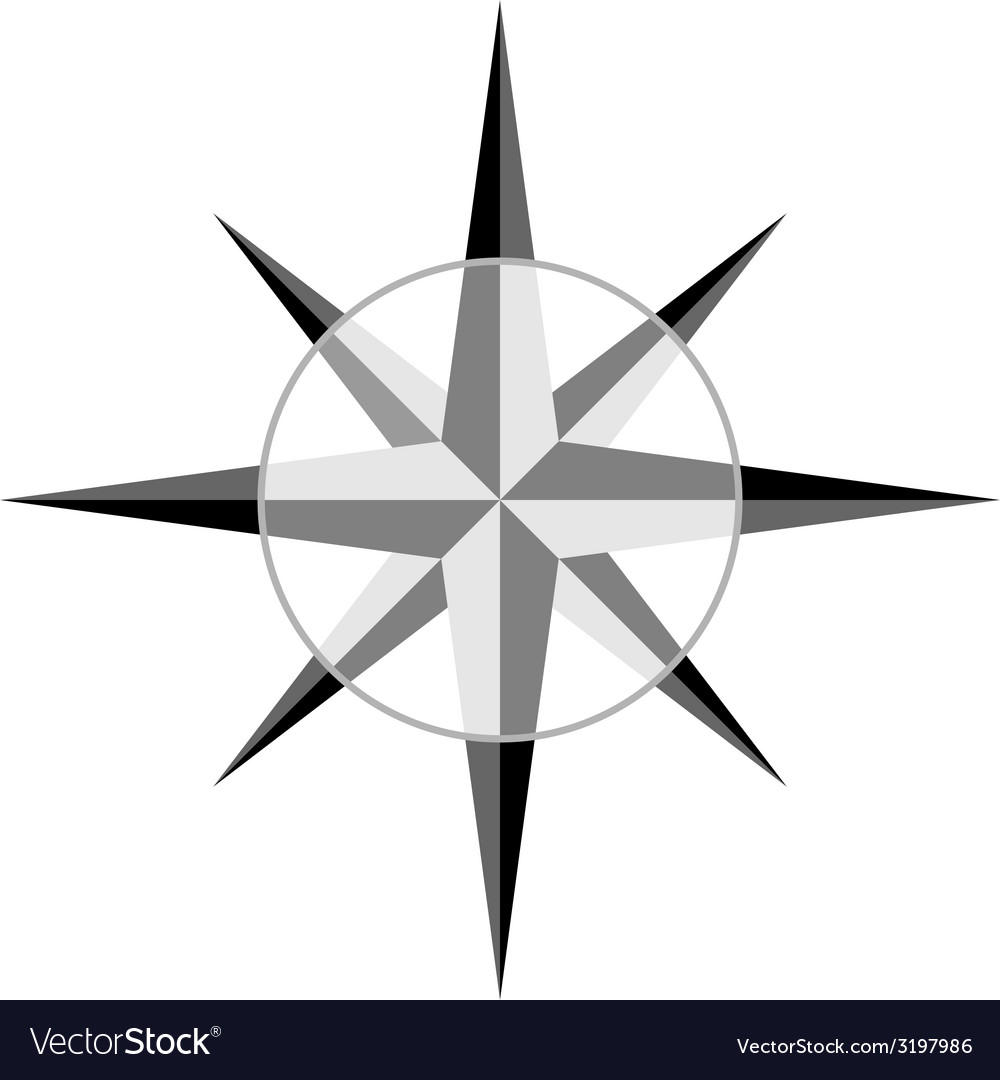 Gray windrose Royalty Free Vector Image - VectorStock