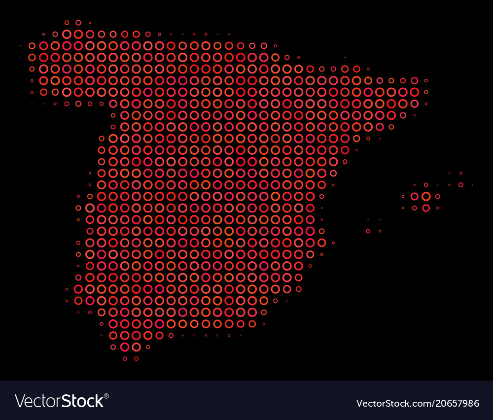 Halftone red spain map Royalty Free Vector Image