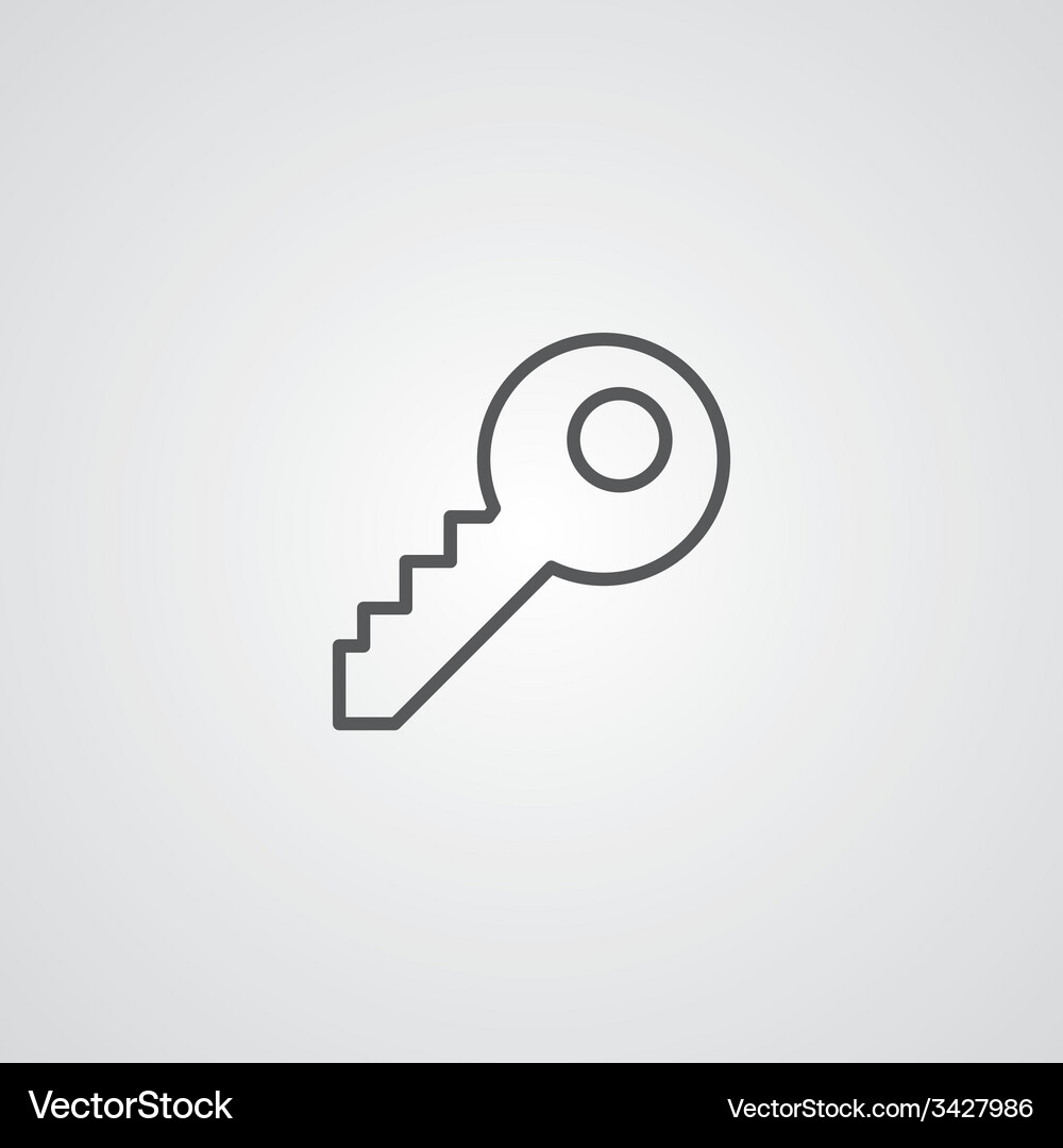 Key outline symbol dark on white background logo Vector Image