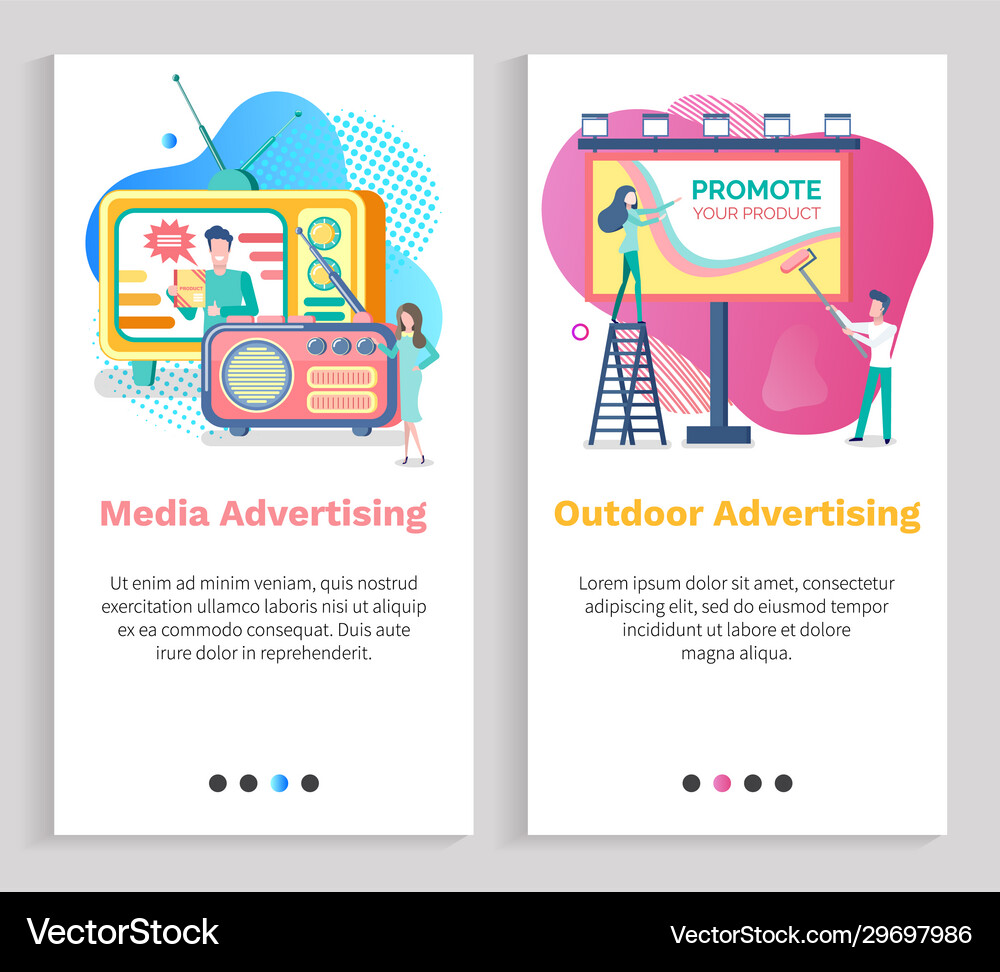 Outdoor advertisement media advertising Royalty Free Vector