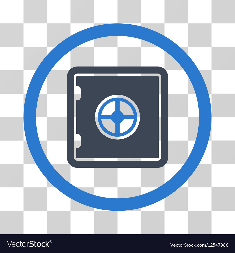 Safe flat rounded icon Royalty Free Vector Image