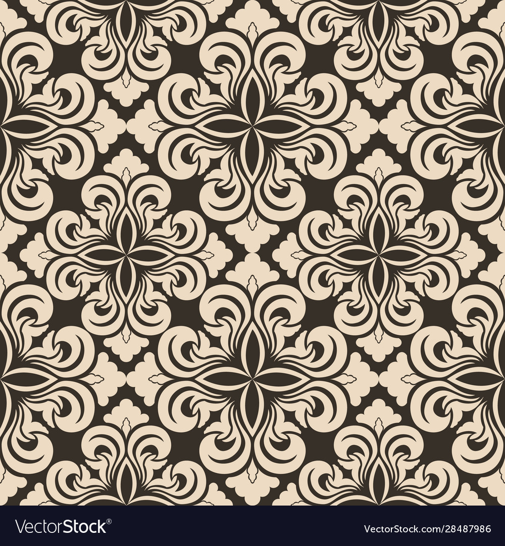 Seamless decorative pattern beige floral Vector Image