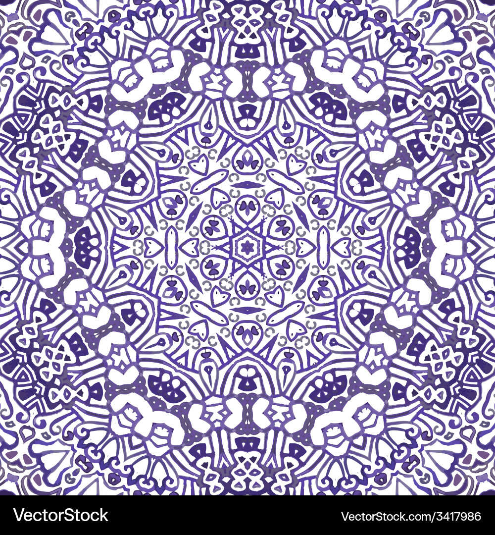 Seamless watercolor doodle decorative pattern Vector Image