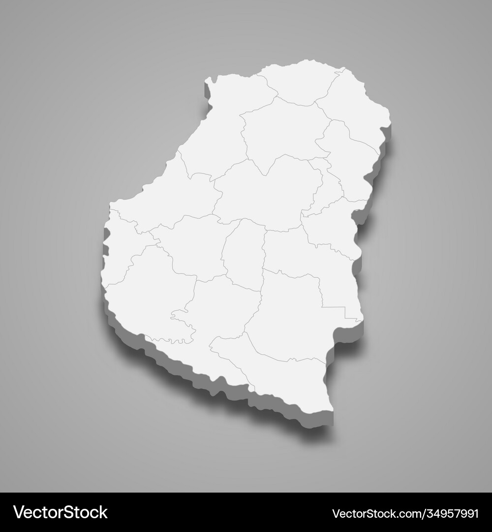 3d isometric map entre rios is a province Vector Image