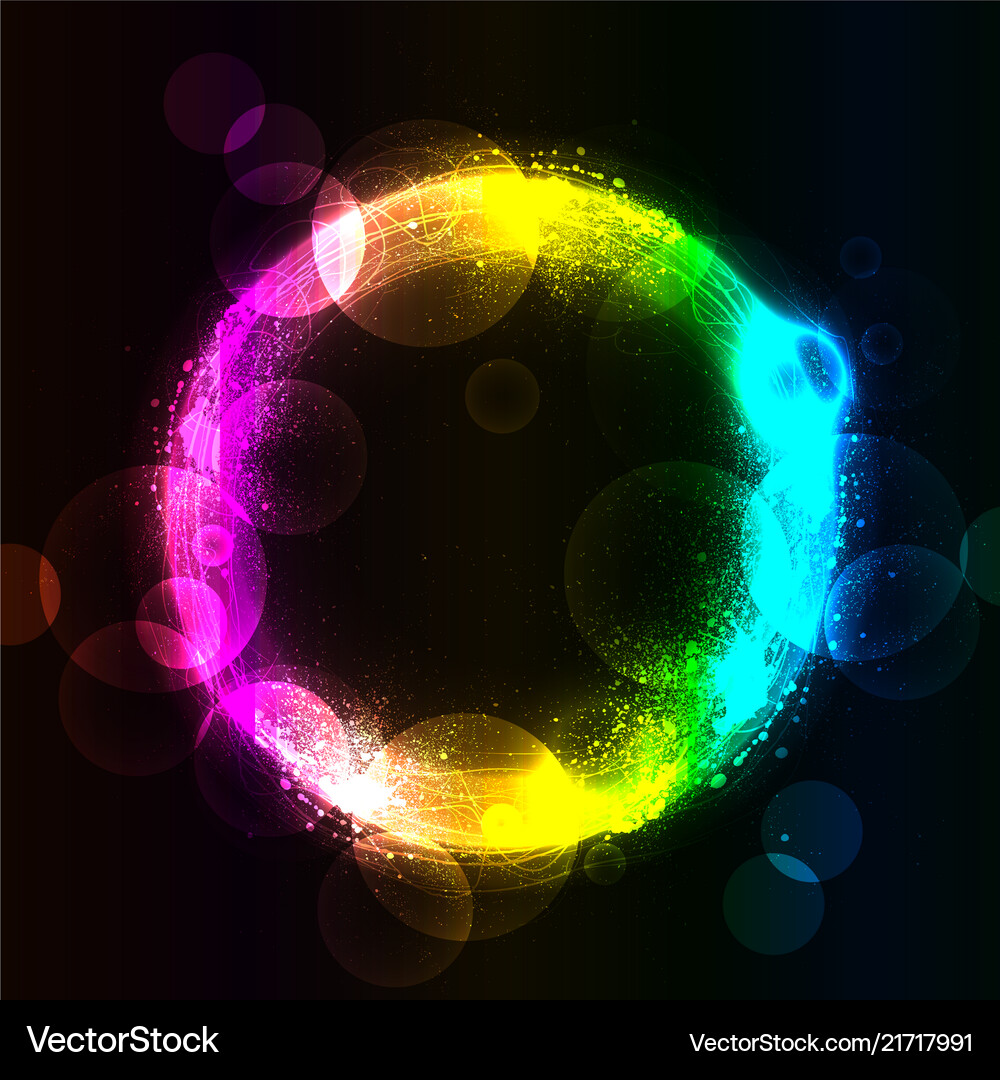 Abstract circle in the spray and rainbow Vector Image