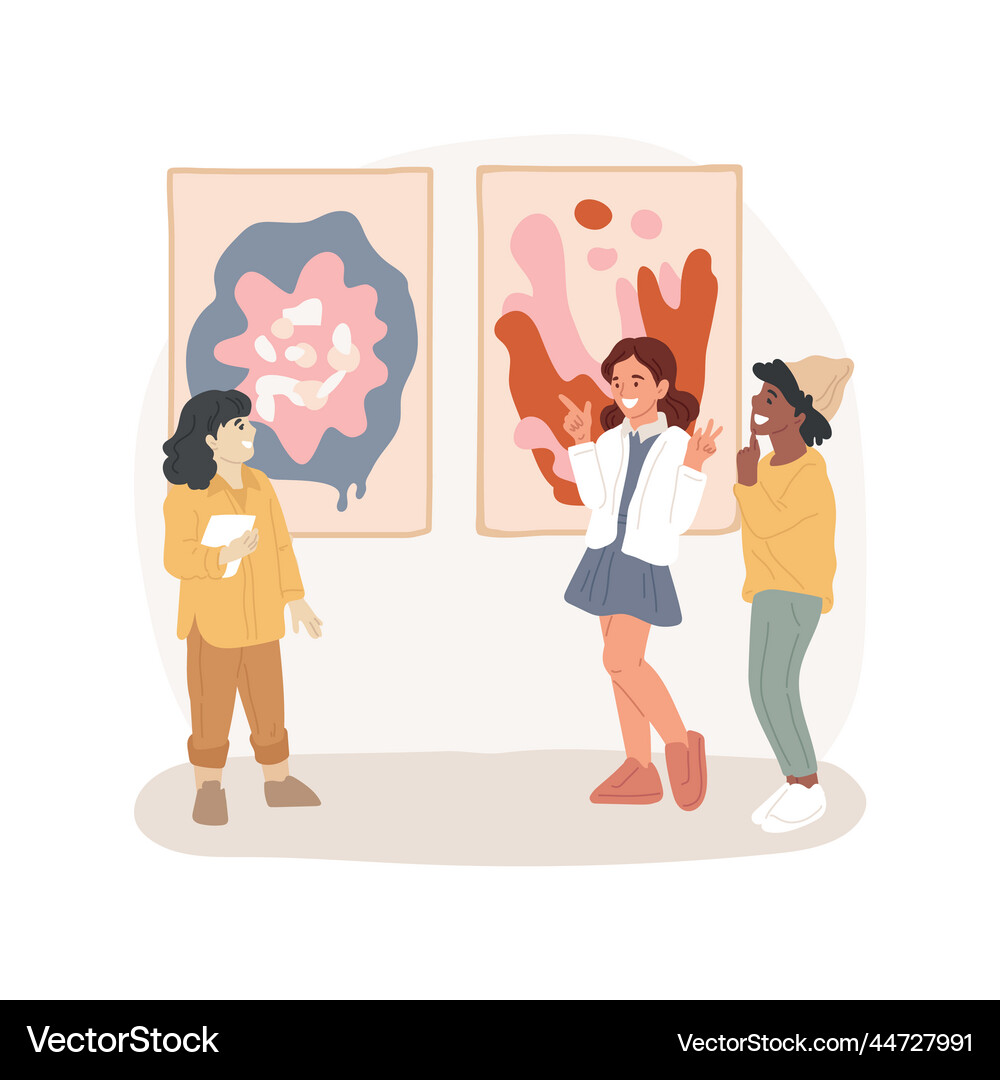 Art museum trip isolated cartoon Royalty Free Vector Image