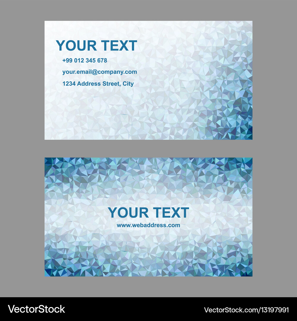 Blue triangle mosaic business card template design