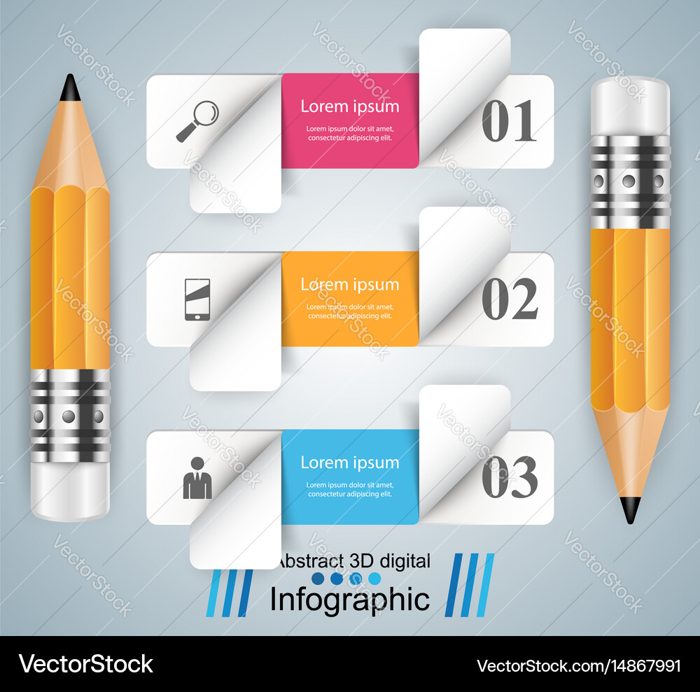Business infographics pencil icon Royalty Free Vector Image