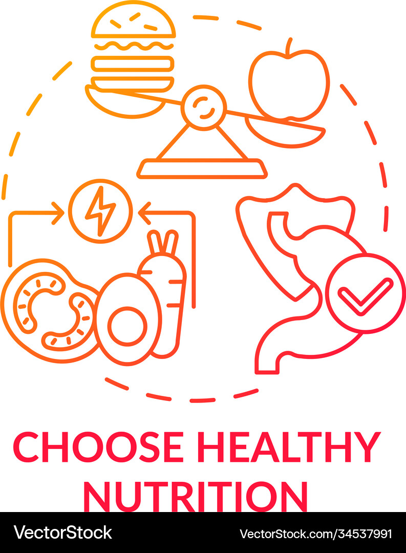 Choose healthy nutrition concept icon Royalty Free Vector