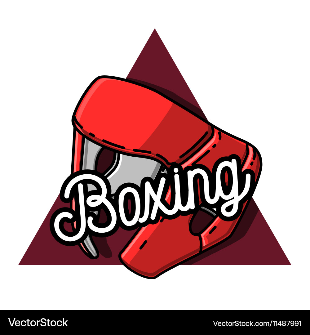 Color vintage boxing emblem Royalty Free Vector Image