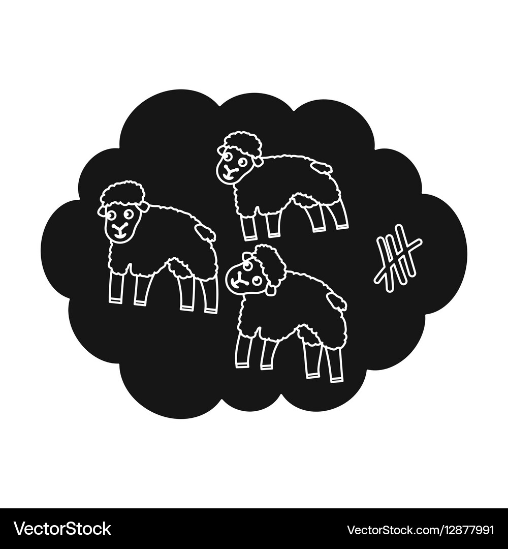 Count sheep icon in black style isolated on white Vector Image