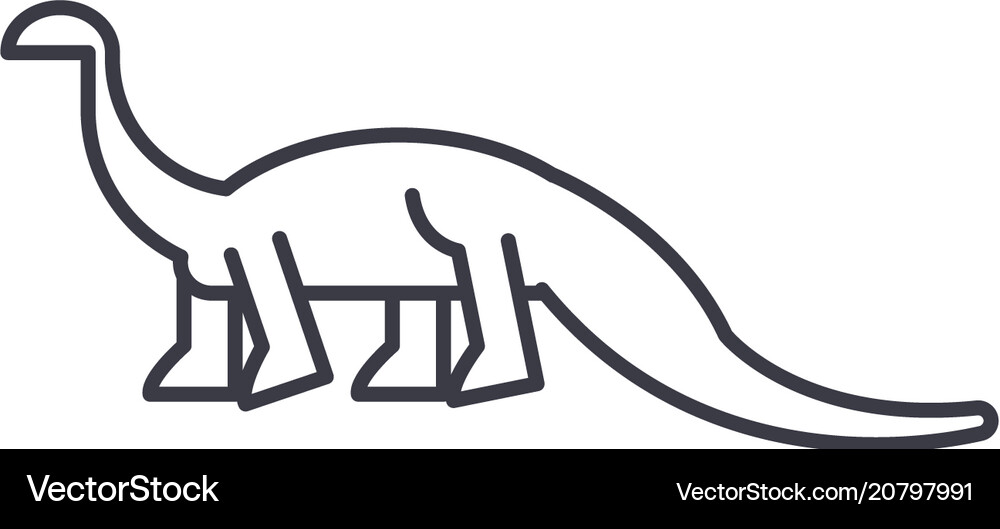 Diplodocus line icon sign on Royalty Free Vector Image