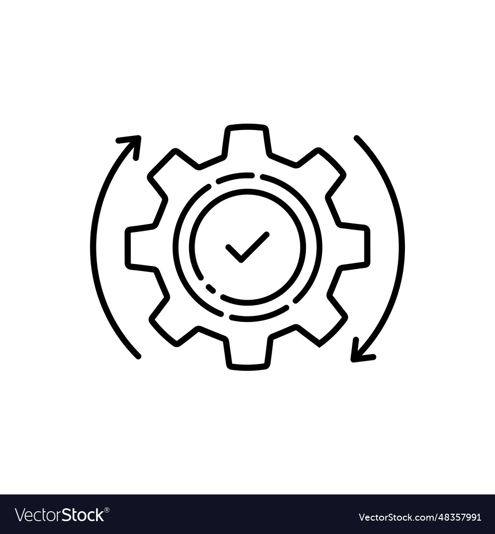 Easy operation process like thin line gear icon Vector Image Easy operation process like thin line gear icon Vector Image