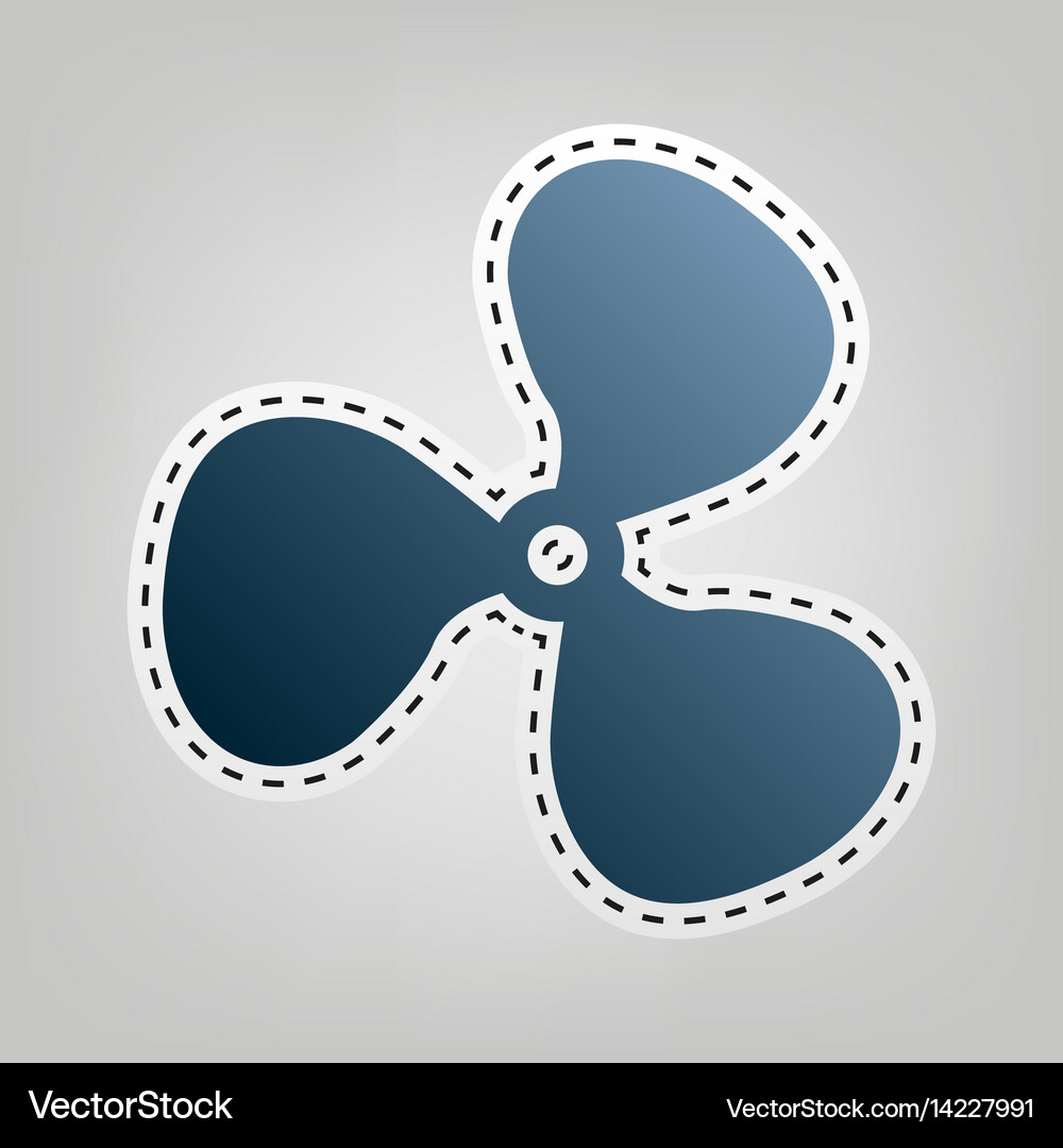 Fan sign blue icon with outline Royalty Free Vector Image