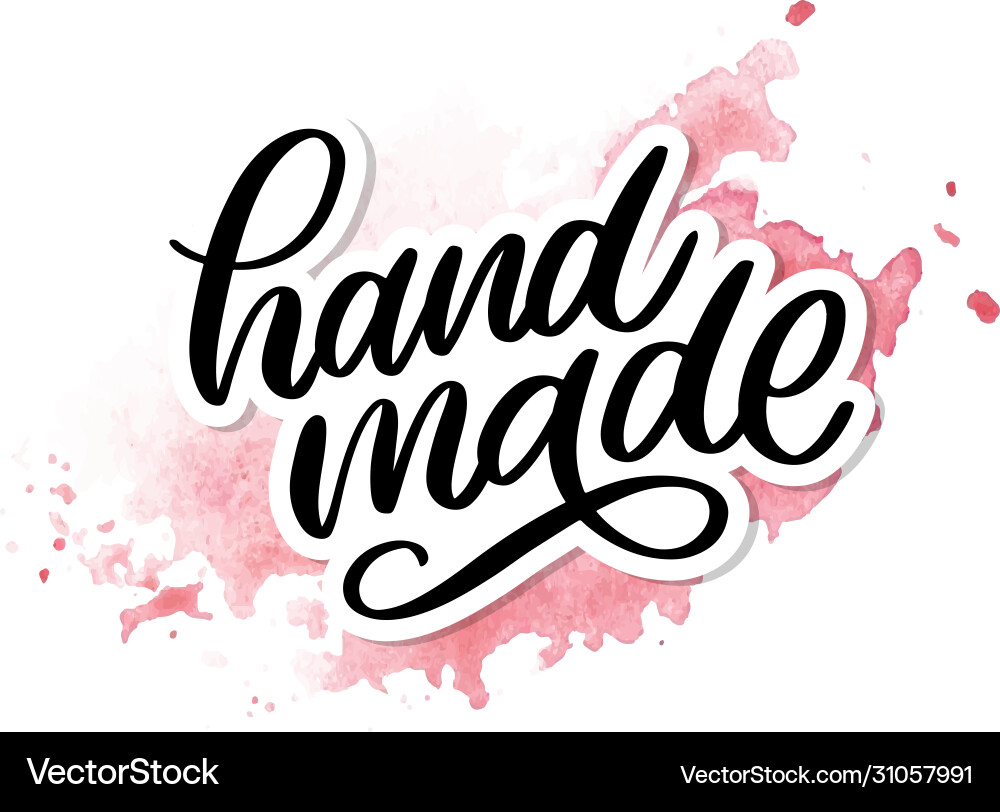 Hand made icon sign lettering slogan Royalty Free Vector