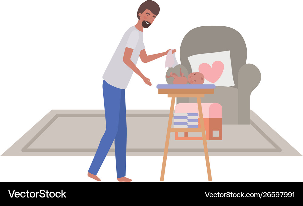 Isolated father with baby design Royalty Free Vector Image