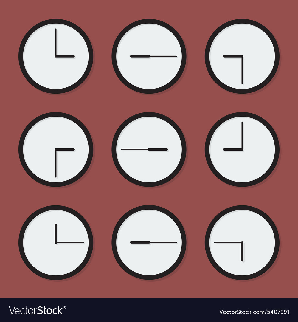 Minimal clocks Royalty Free Vector Image - VectorStock